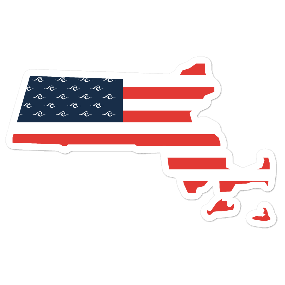 Massachusetts American Flag Sticker – Riptide Vibes