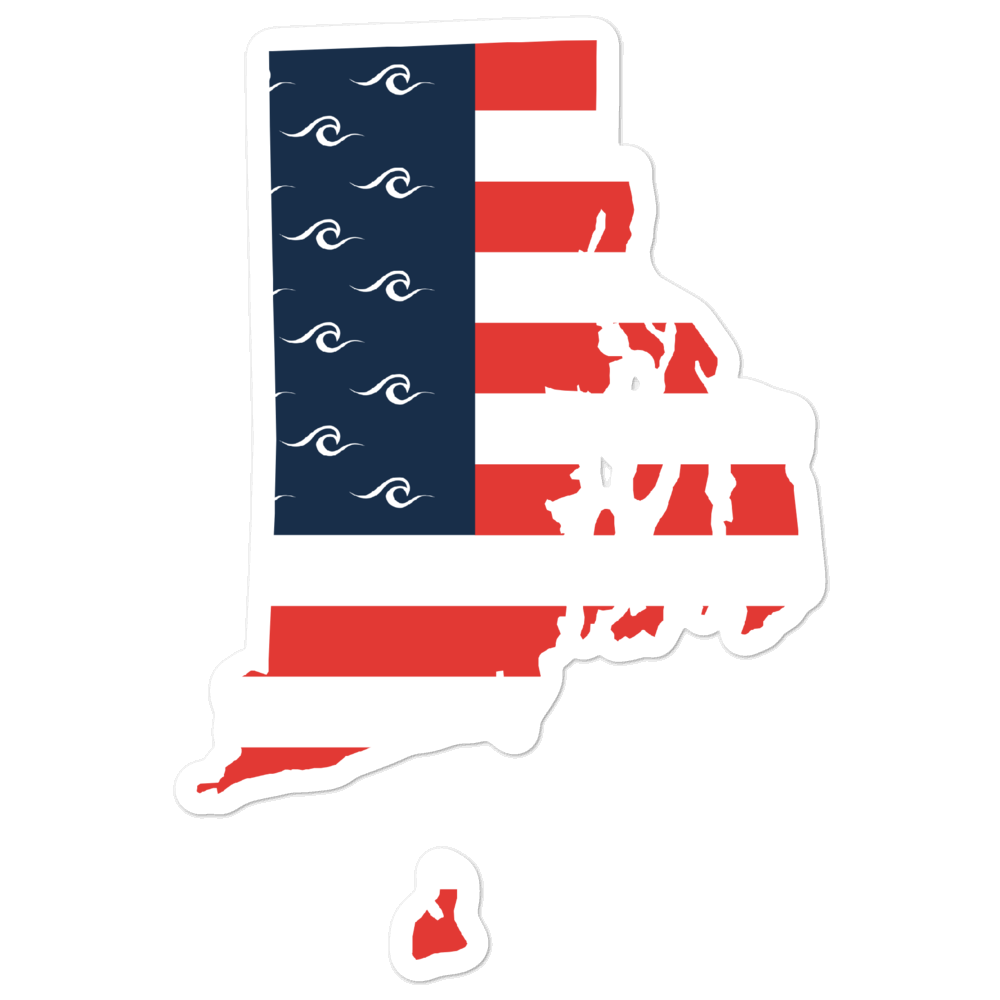 Rhode Island American Flag Sticker – Riptide Vibes